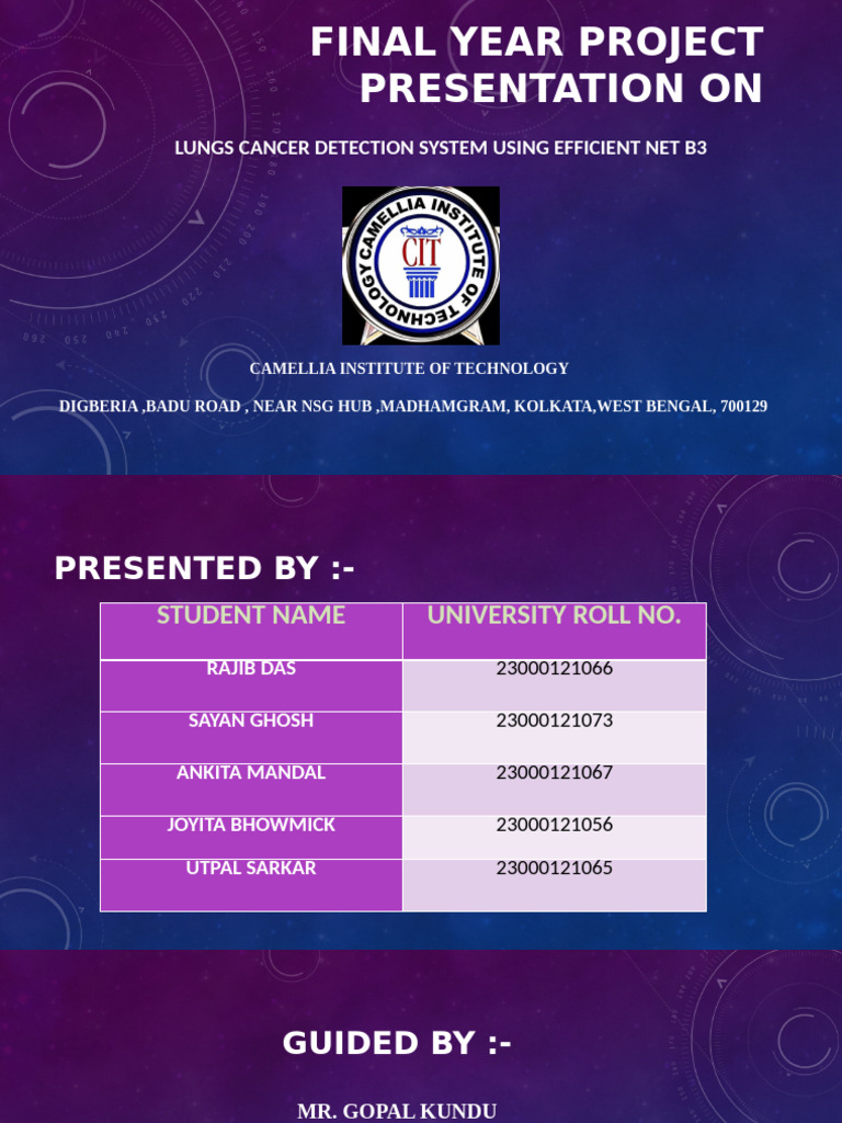 Final Year Ppt | PDF | Sensitivity And Specificity | Image Segmentation