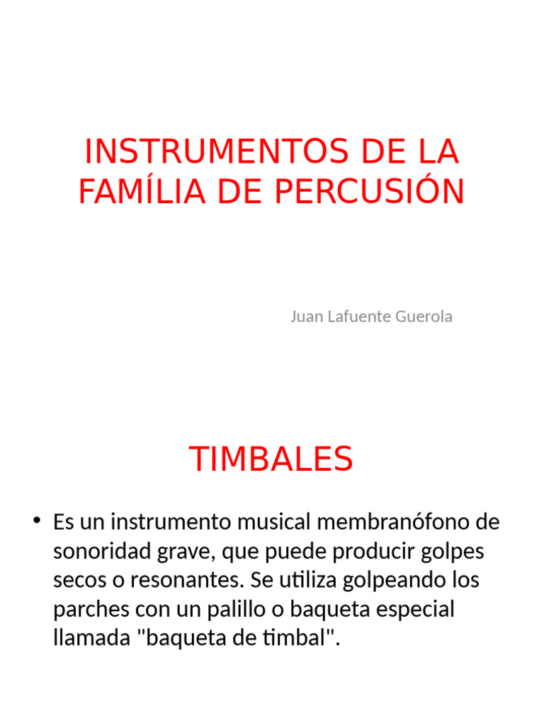 Instrumentos de La Família de Percusión | PDF