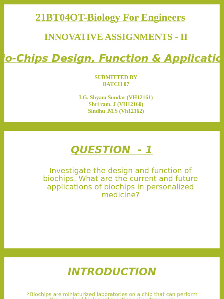 21BT04OT-Biology For Engineers: Innovative Assignments - Ii | PDF | Personalized Medicine | Cloning