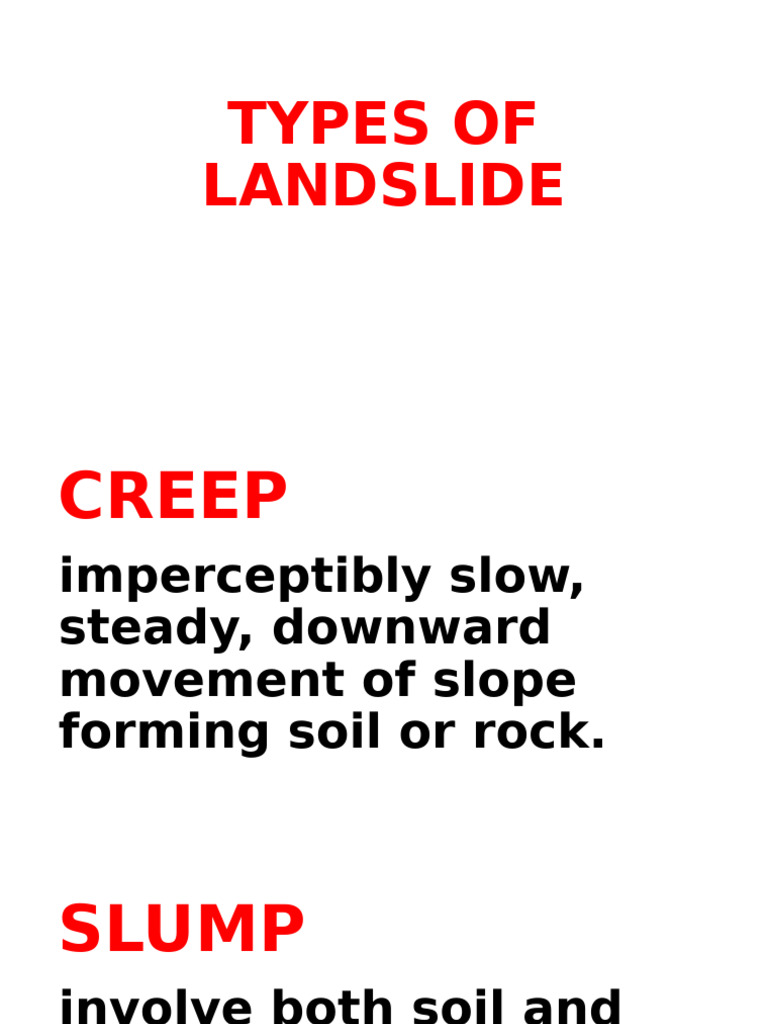 Types and Signs of Landslides | PDF