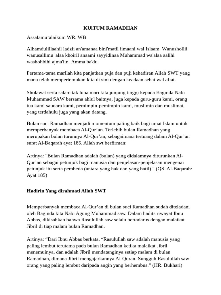 KUlTUM RAMADHAN | PDF