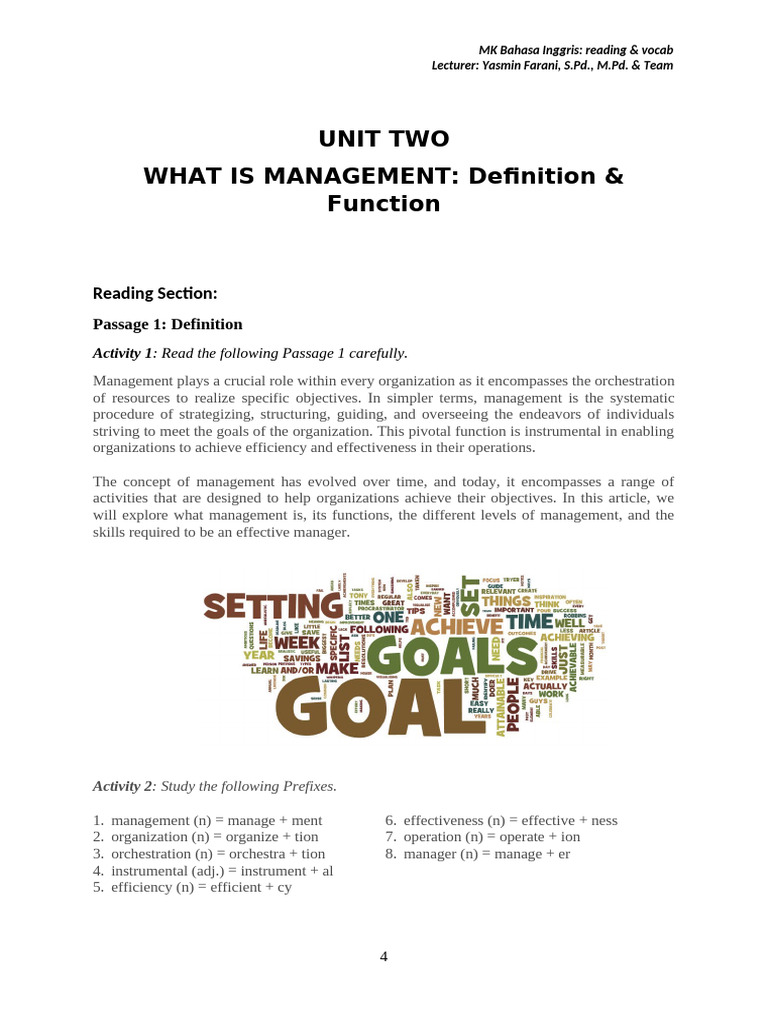 #2a - What Is Management - Definition & Functions | PDF | Goal | Business