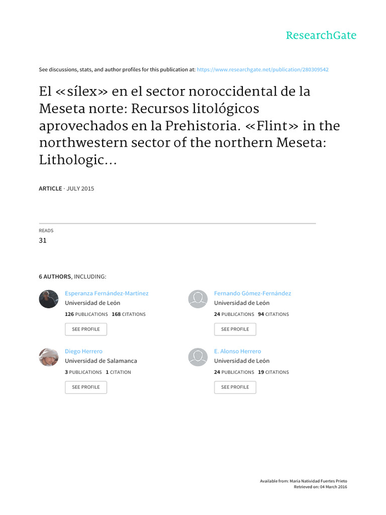 Fuertes Et Al - 2015 - El Silex en El Sector Noroccidental de La Meseta ...