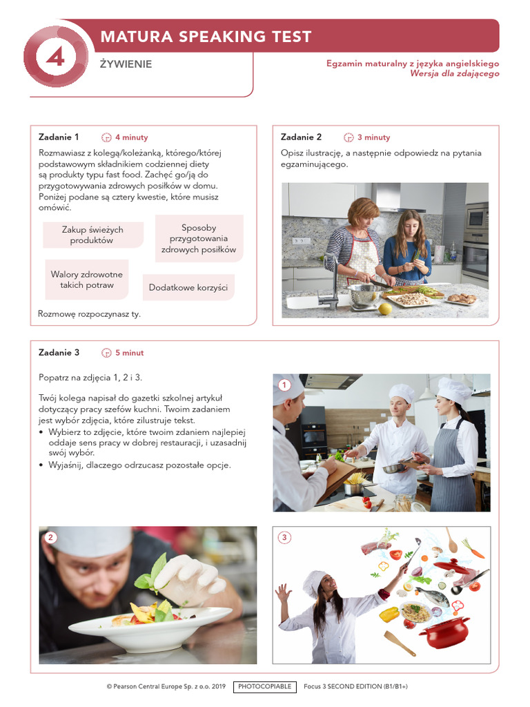 Focus3 2E Matura Speaking Unit 4 For Student | PDF