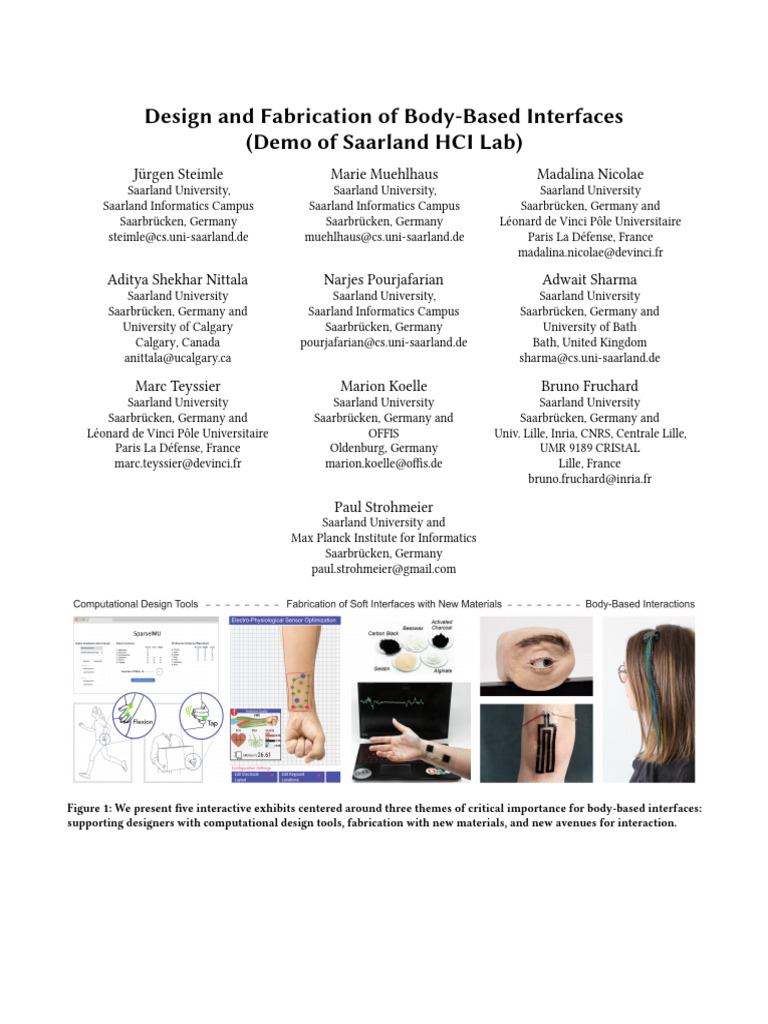 Body-Based Interfaces: Design & Fabrication | PDF | Human–Computer ...