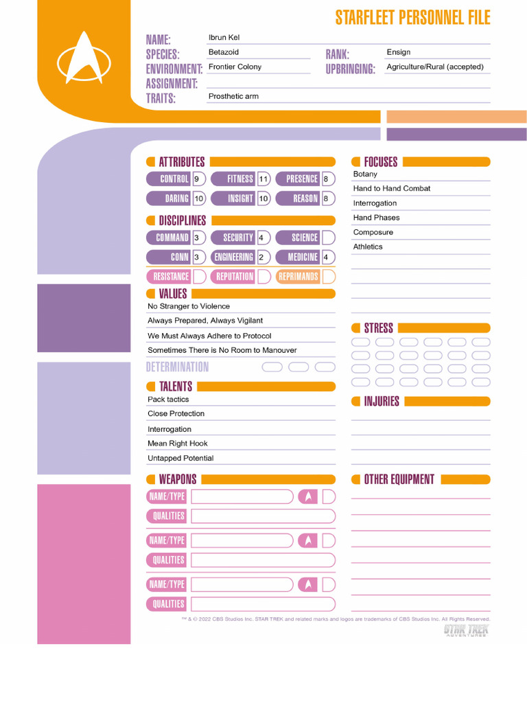 Wyvern Character Sheet 1 | PDF