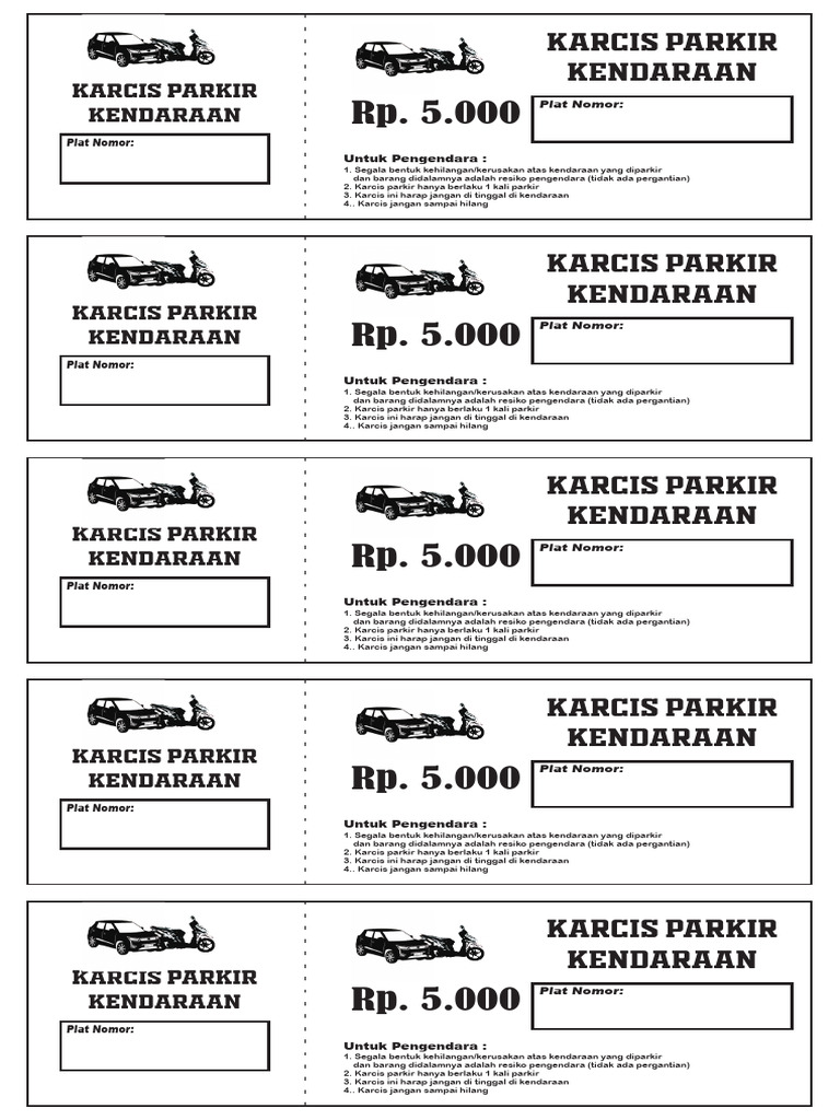 Karcis Parkir | PDF | Teknologi & Rekayasa