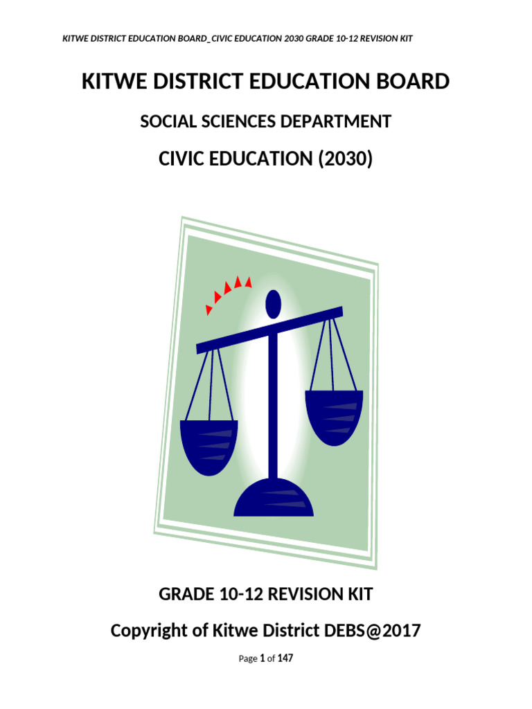 Kitwe District Education Board Social Sciences Dept Civic Education ...