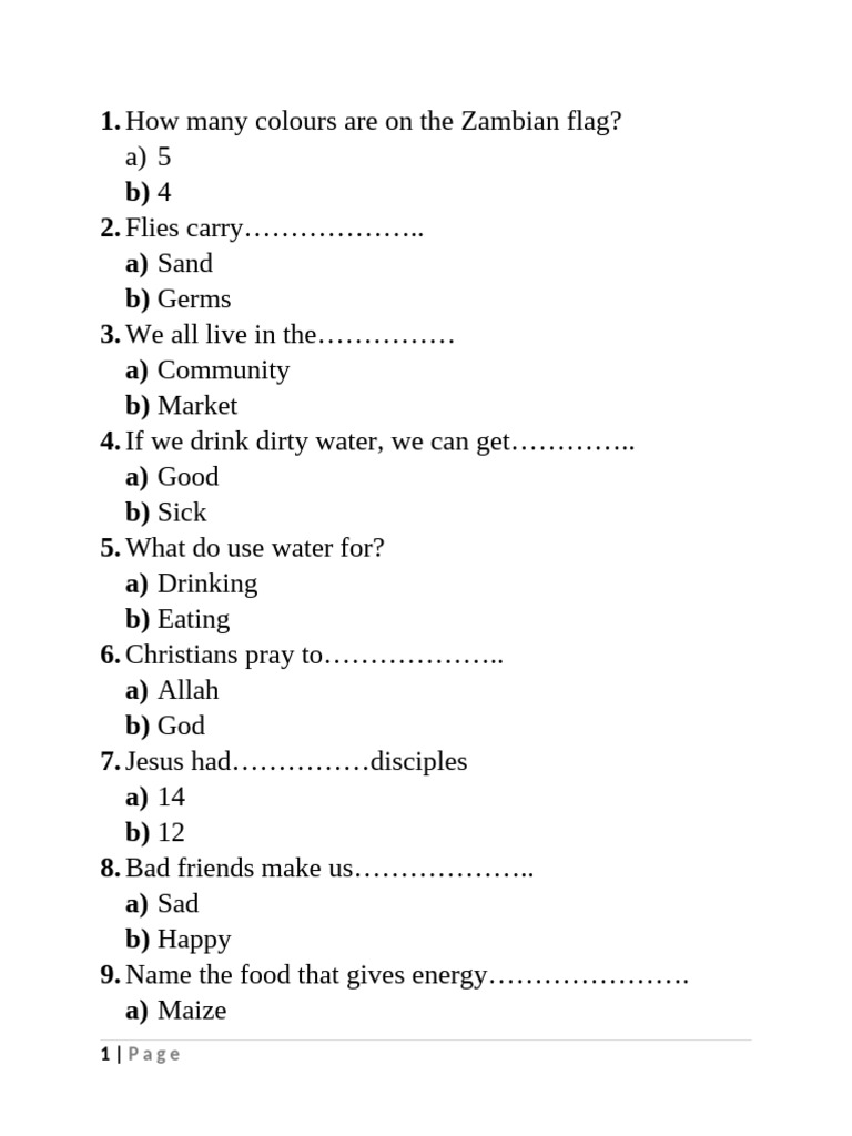 Grade 2 Social Studies Quiz | PDF