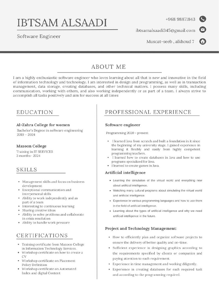 Ibtsam Alsaadi CV | PDF