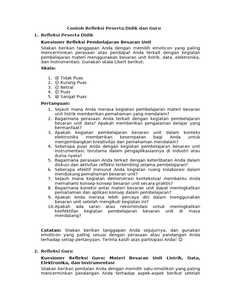 Refleksi Pembelajaran Besaran Unit | PDF | Karier & Perkembangan | Komputer