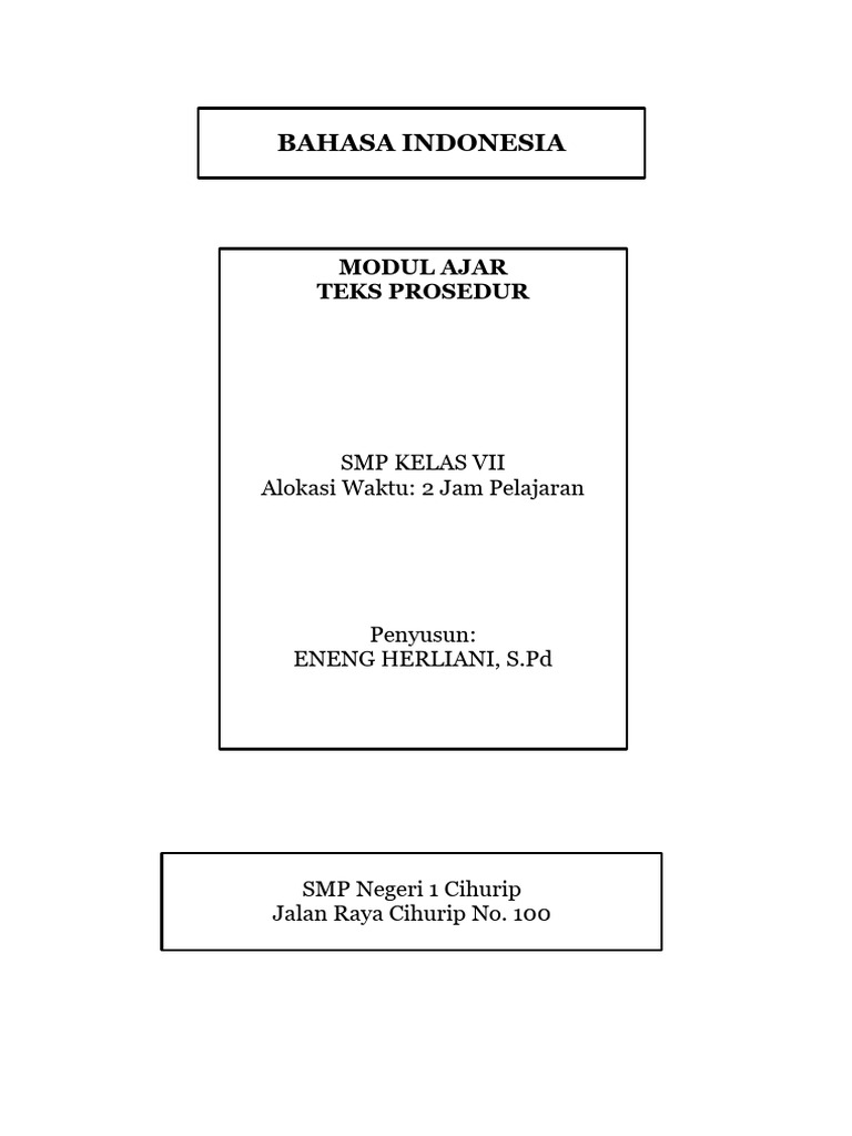 Modul Ajar Teks Prosedur | PDF