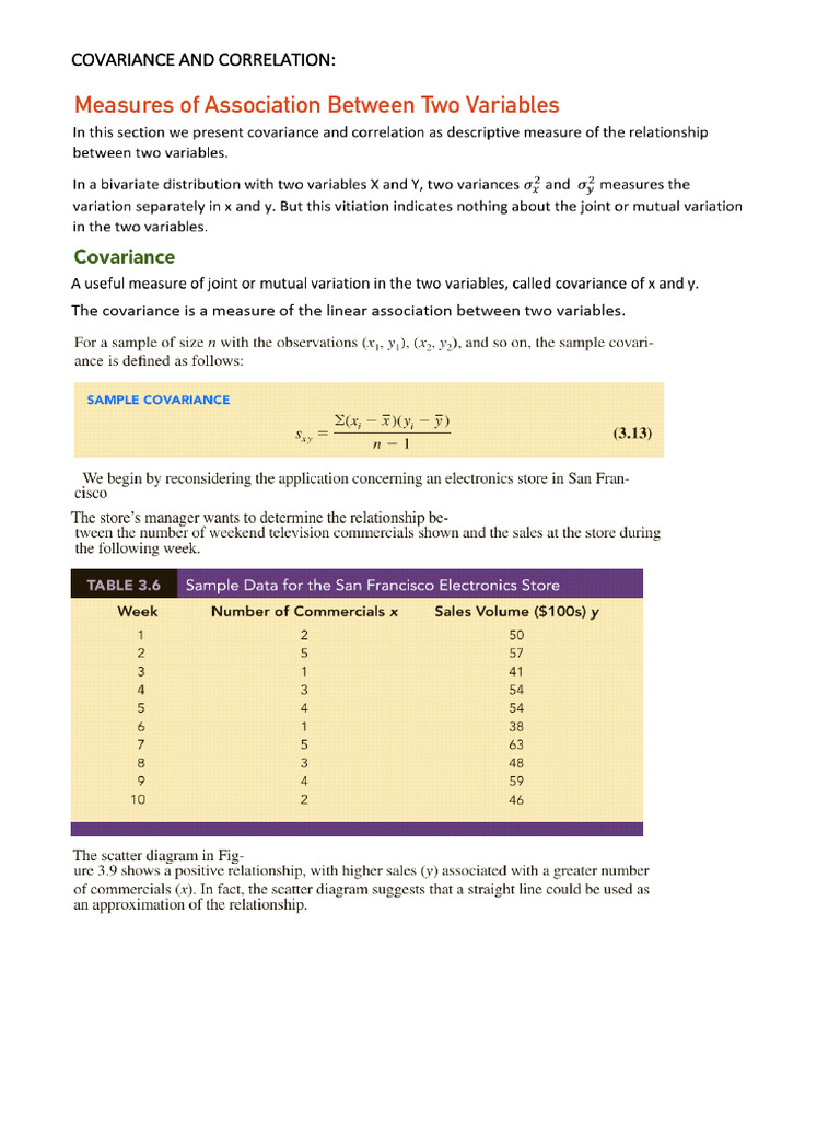 Covariance and Correlation | PDF
