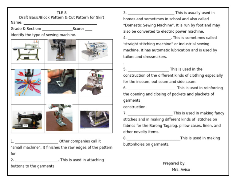 Types of Sewing Machine | PDF | Seam (Sewing) | Softlines (Retail)