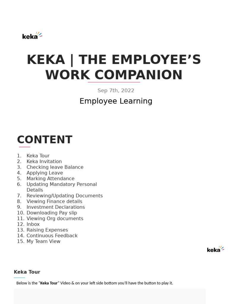 KEKA SOFTWARE - Employee Learning & Tutorial | PDF | Software | Computing