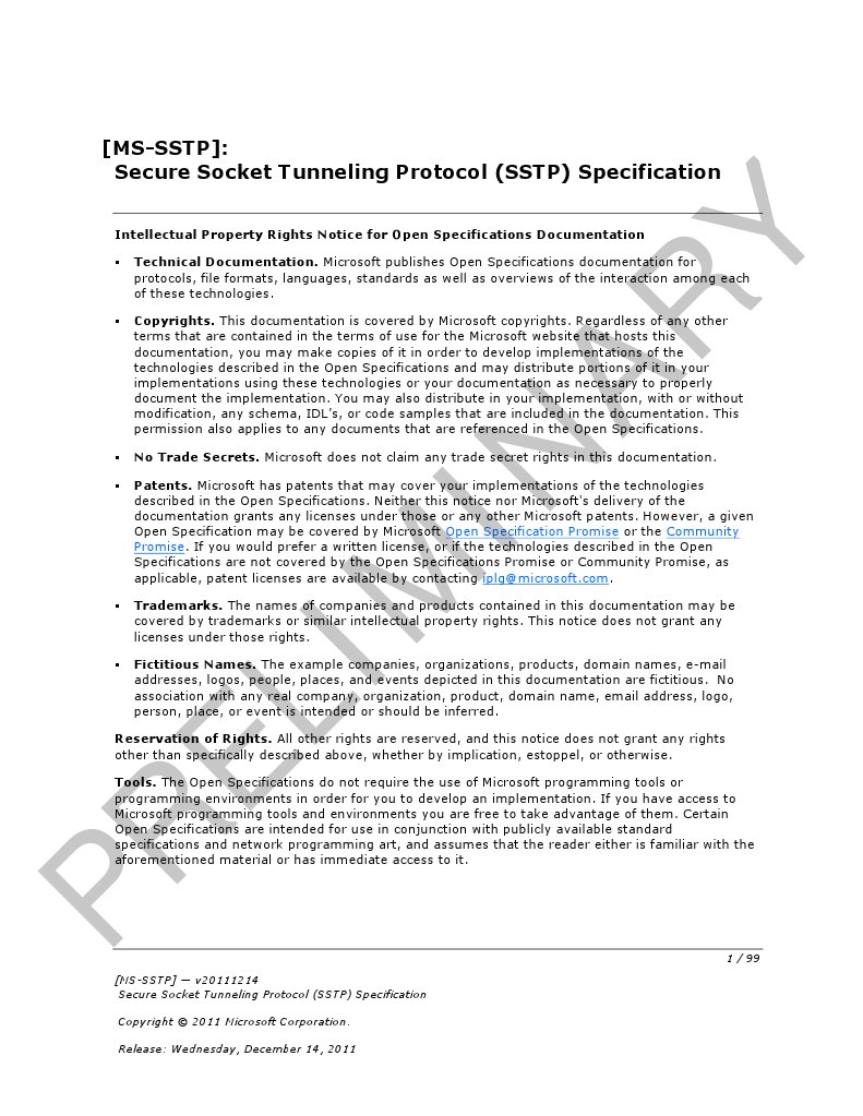 Preliminary: (MS-SSTP) : Secure Socket Tunneling Protocol (SSTP) Specification | PDF | Transport ...
