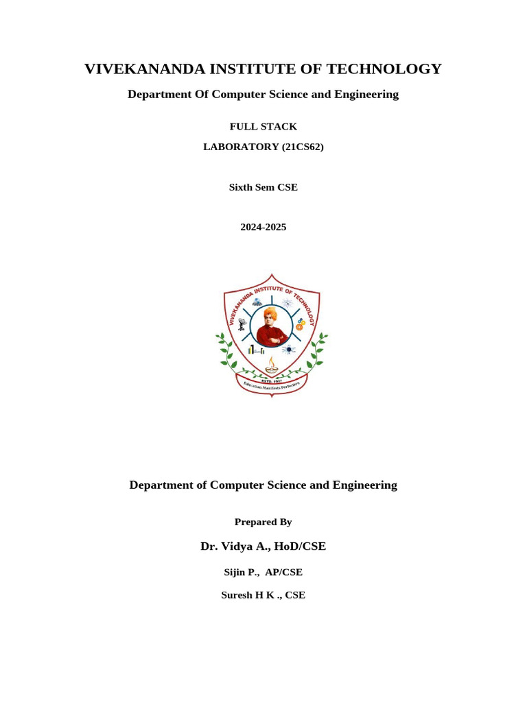 21CS62-Fullstack Laboratorynew1 | PDF | Hypertext | Software
