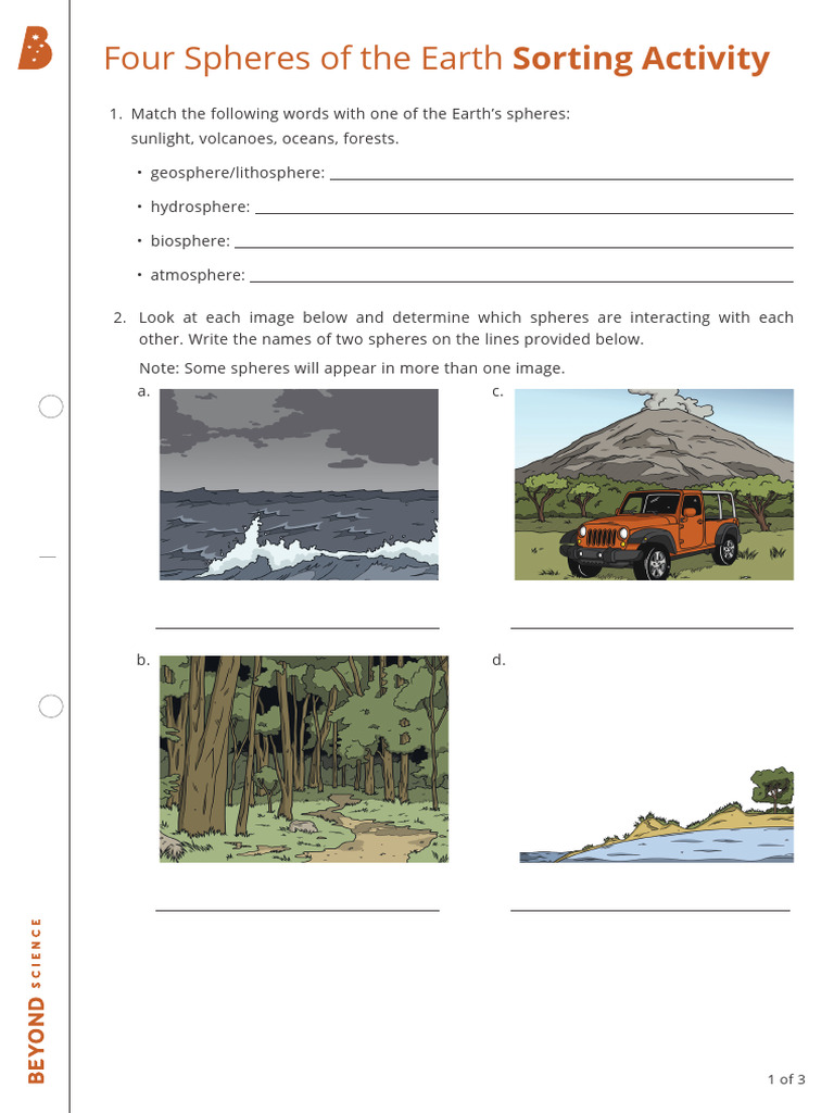 Earth Spheres Sorting Activity | PDF