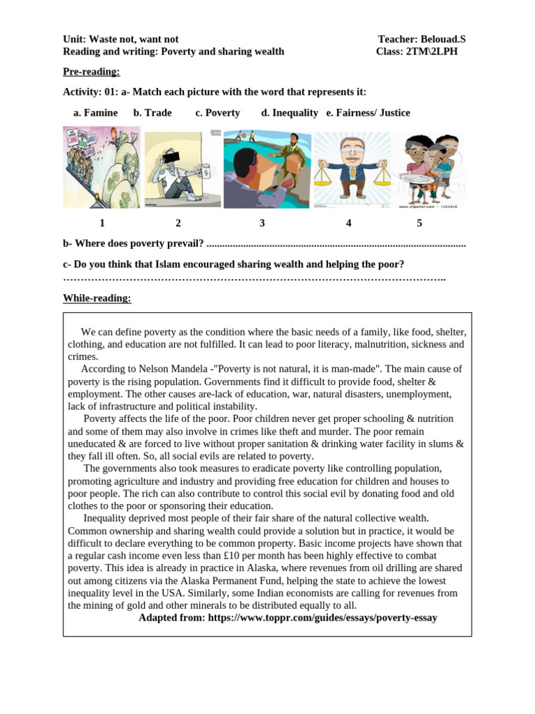 Poverty and Wealth Sharing in Society | PDF | Poverty | Poverty ...