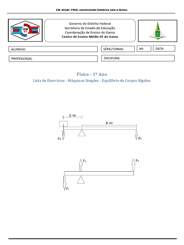 Exercícios sobre Máquinas Simples | PDF