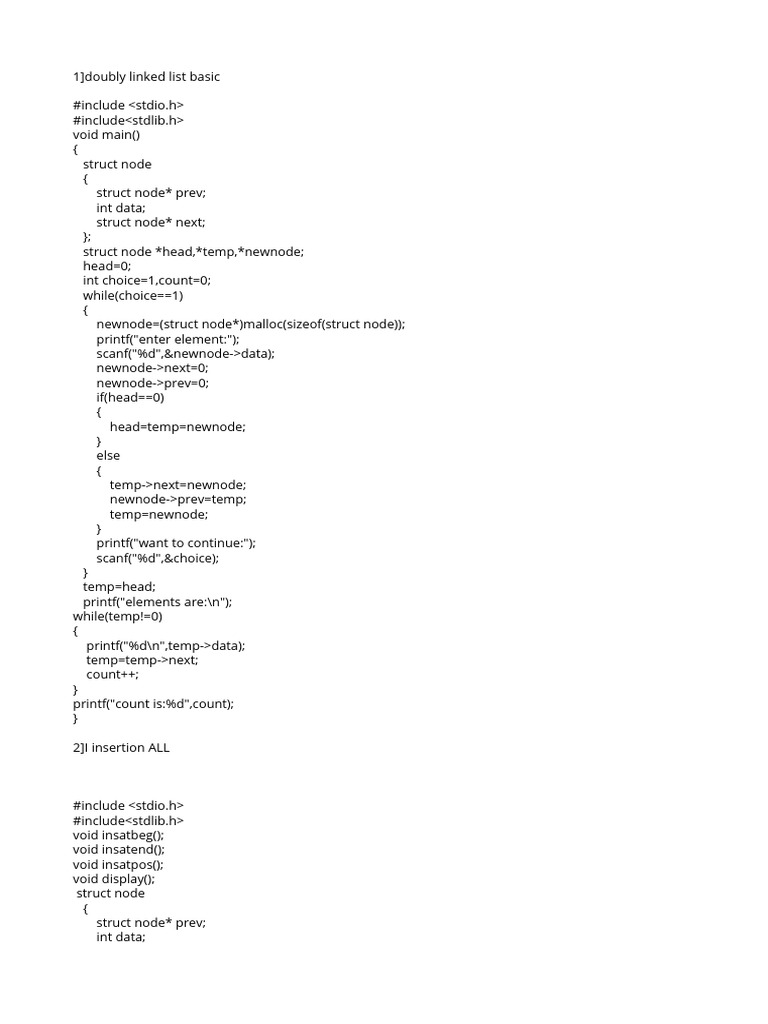 doubly linked list | PDF | Computer Data | Object Oriented Programming doubly linked list | PDF | Computer Data | Object Oriented Programming