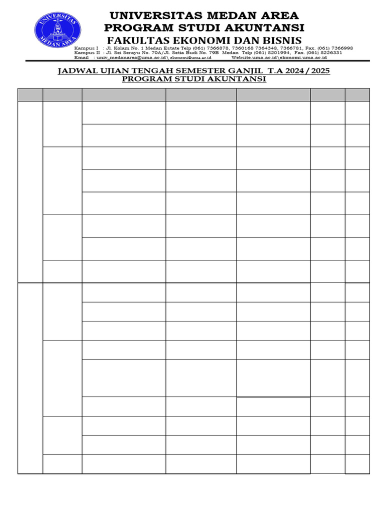 Jadwal Akt Uts Ganjil 2024 2025 31 Okt 2024 | PDF