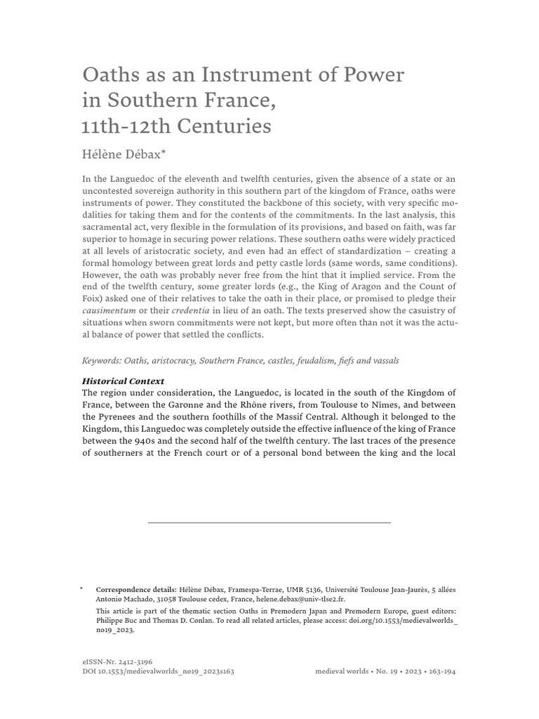 110 MW19 Debax 163-194 | PDF | Feudalism | Middle Ages