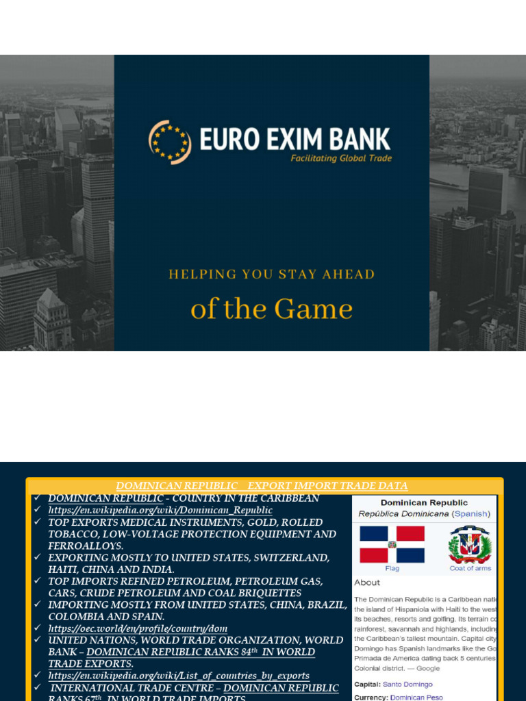 Dominican Republic Trade Overview | PDF | Economies | Business