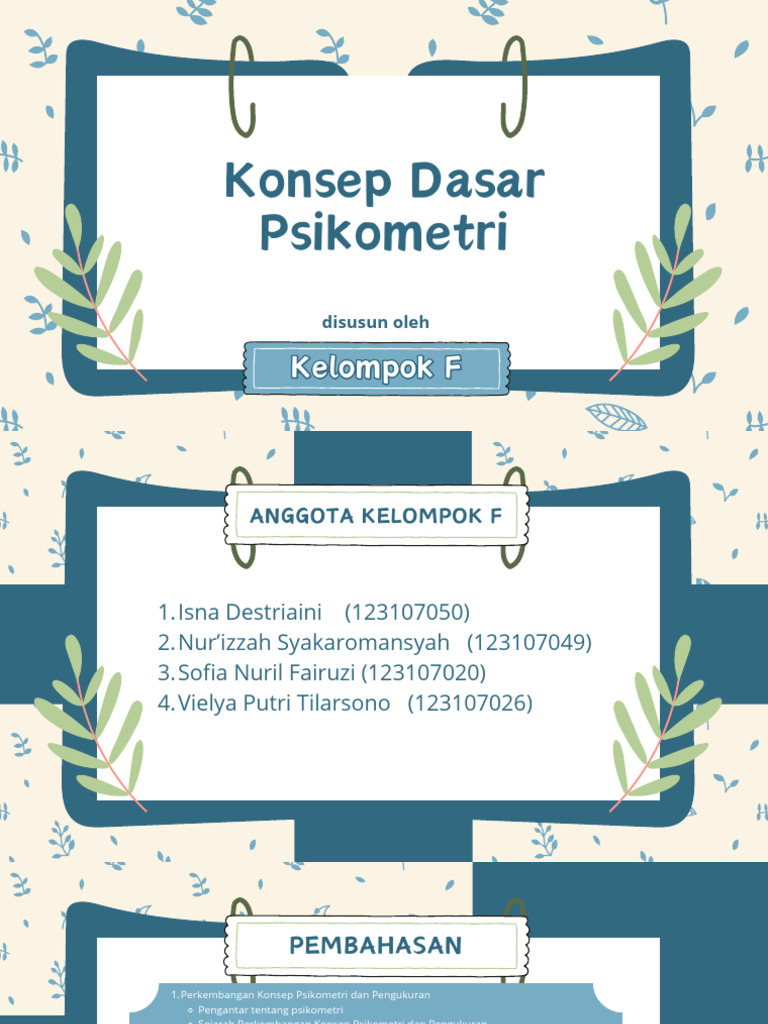 Kelompok F - Konsep Dasar Psikometri PDF | PDF | Karier & Perkembangan ...