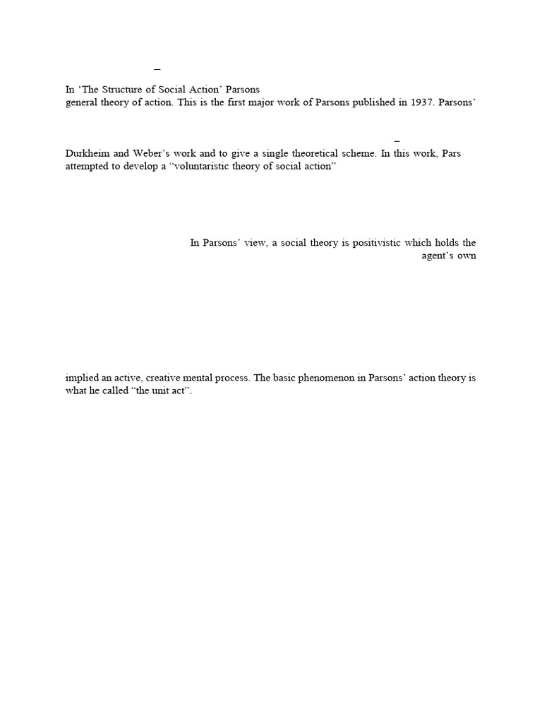 CC13 Talcott Parsons - Action Systems Theory (SD) | PDF | Positivism ...