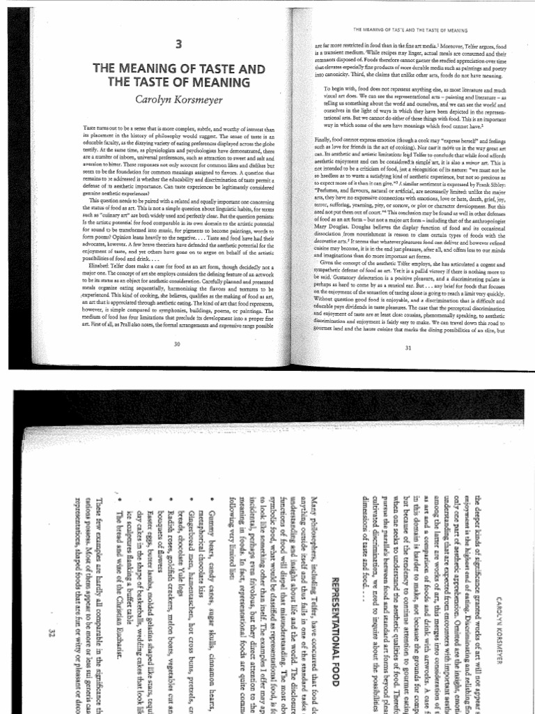 Korsmeyer The Meaning of Taste | PDF