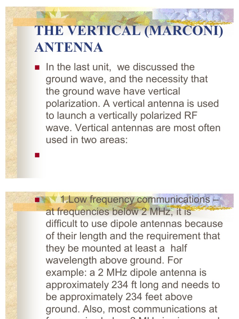 The Vertical (Marconi) Antenna | PDF | Antenna (Radio) | Coaxial Cable