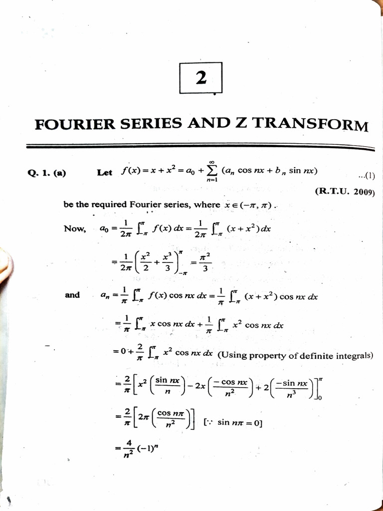 Fourier Series and Z-Transform Analysis | PDF | Calculus | Trigonometry
