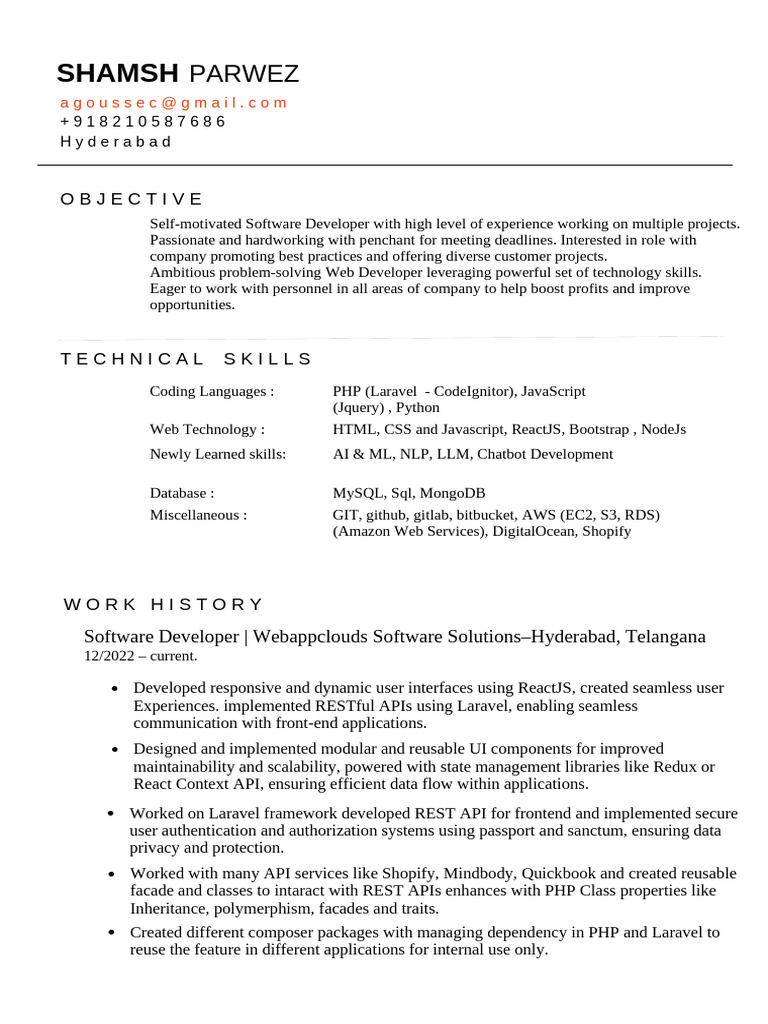 Software Developer Profile | PDF | World Wide Web | Internet & Web