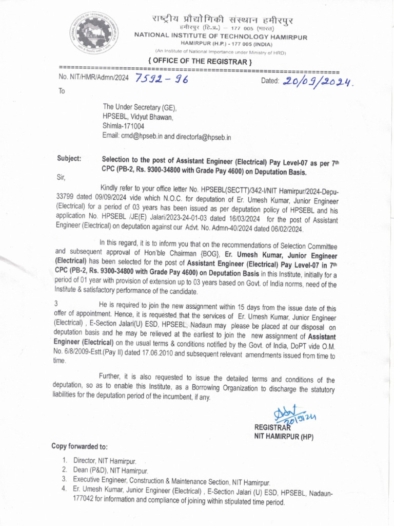 AE (E) Offer Letter20092024 | PDF