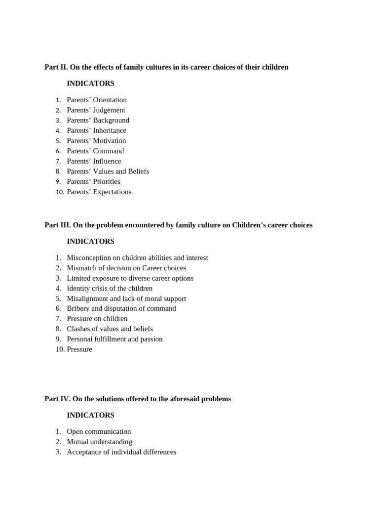 SOP Indicators Sample | PDF