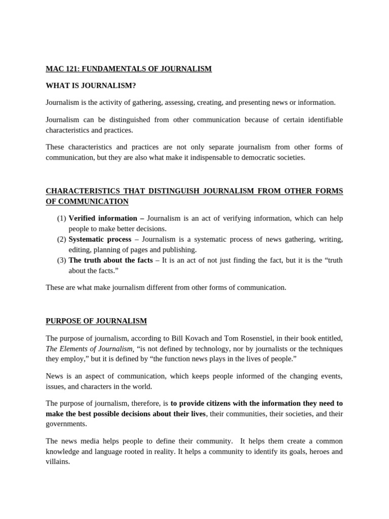 Journalism Fundamentals and Responsibilities | PDF | Journalism | News
