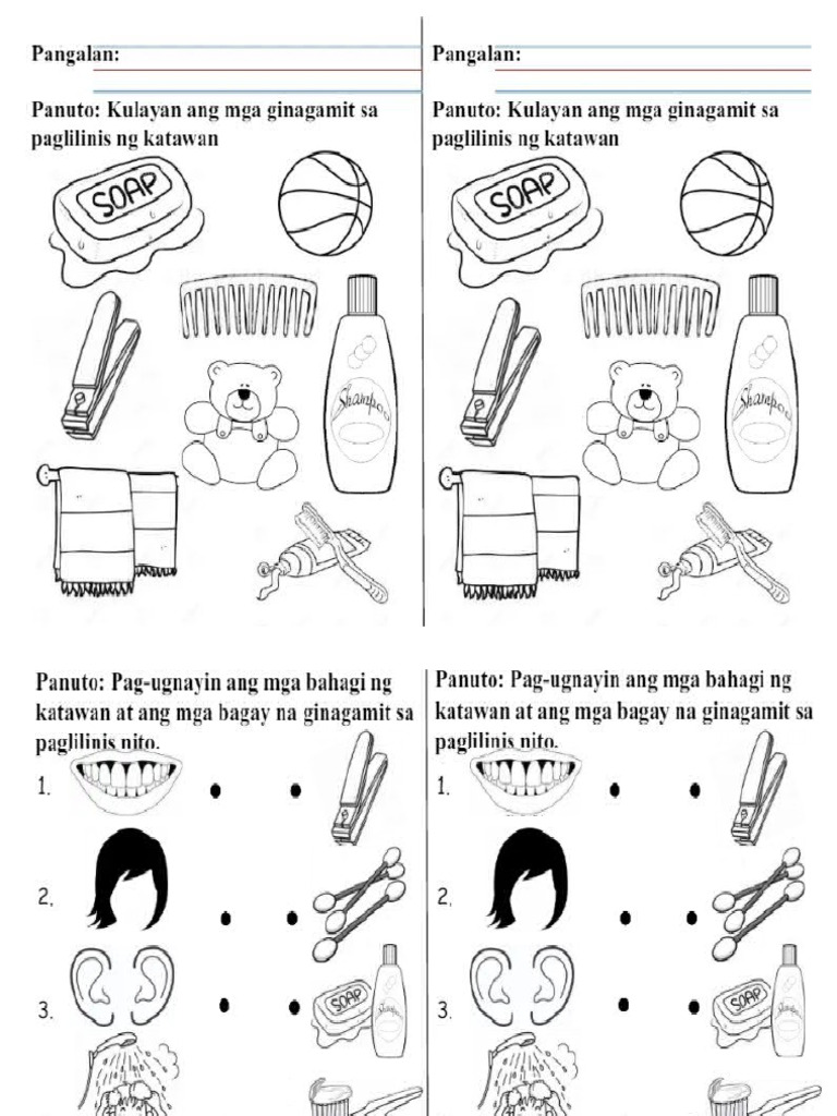 Paglilinis NG Katawan Worksheets | PDF