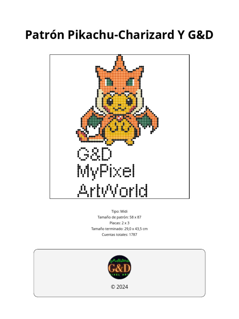 Patrón Pikachu-Charizard G&D | PDF