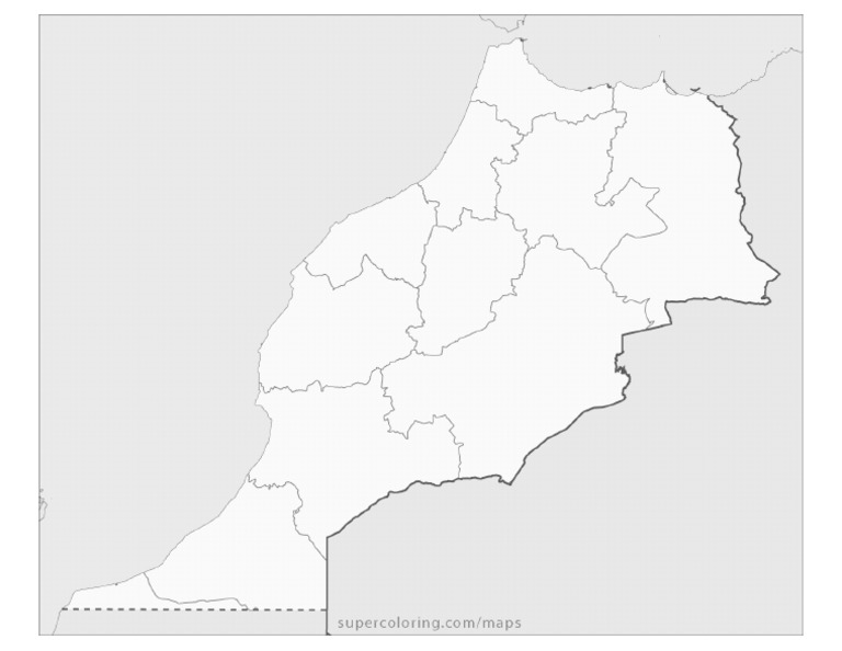 Morocco Map Coloring Page | PDF