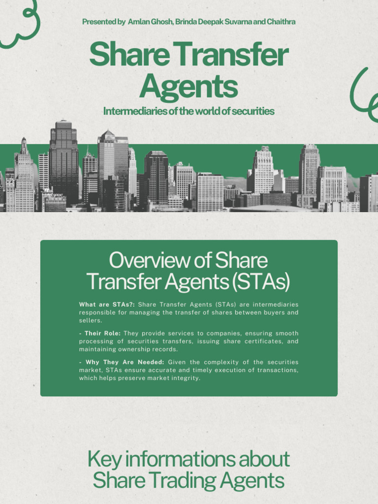 Share Transfer Agents BBA | PDF | Mergers And Acquisitions | Securities ...