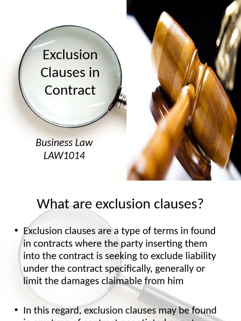 Exclusion Clauses | PDF | Breach Of Contract | Negligence