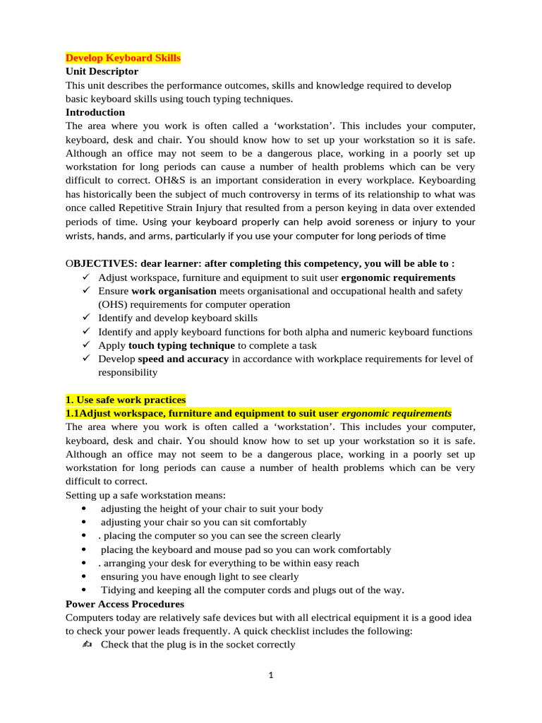 5 DEVELOP KEYBOARD SKILLS-Prcatical | PDF | Computer Keyboard | Writing ...