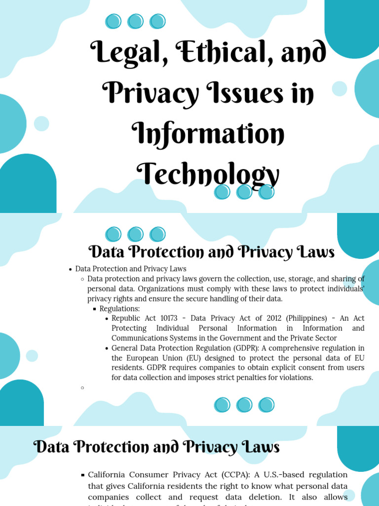 Legal and Ethical Issues in IT Privacy | PDF | Copyright Infringement ...