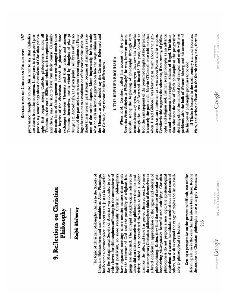 Reflections On Christian Philosophy (R. McInerny) | PDF Reflections On Christian Philosophy (R. McInerny) | PDF