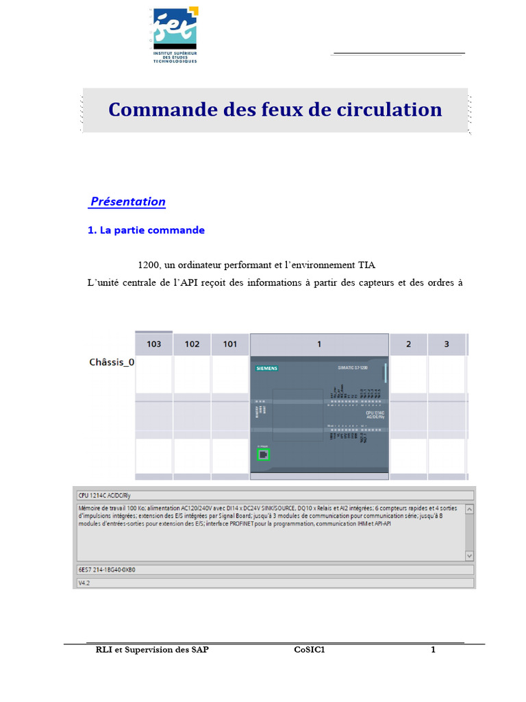 Cahier Des Charges - Pilotage Des Feux de Circulation | PDF | Feu de circulation | Automate ...