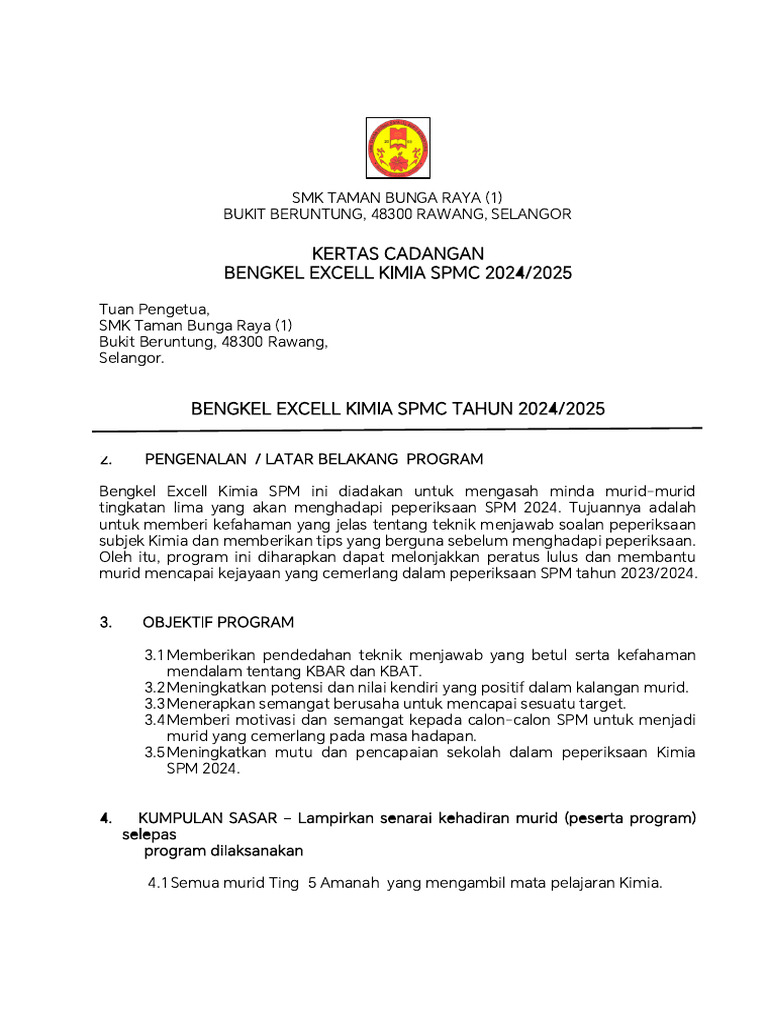 Kertas Kerja Bengkel Teknik Menjawab Kimia SPM 2024 | PDF