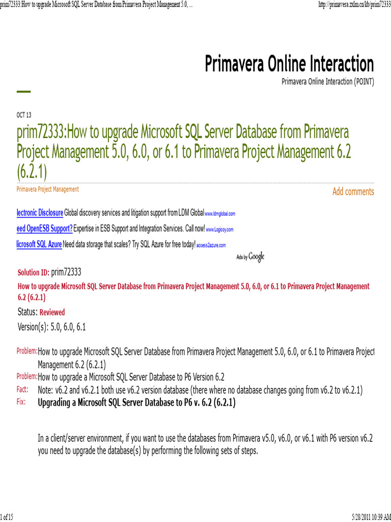 P7 Data Base Upgrade | PDF | Port (Computer Networking) | Databases