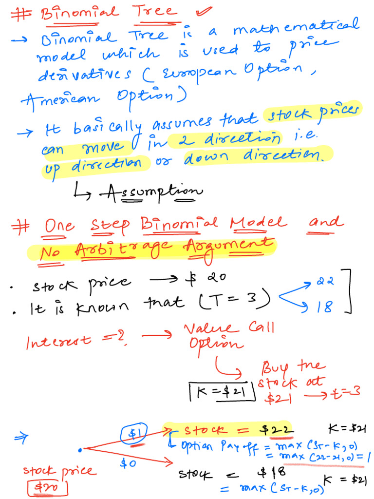 Binomial Tree for Option Pricing | PDF