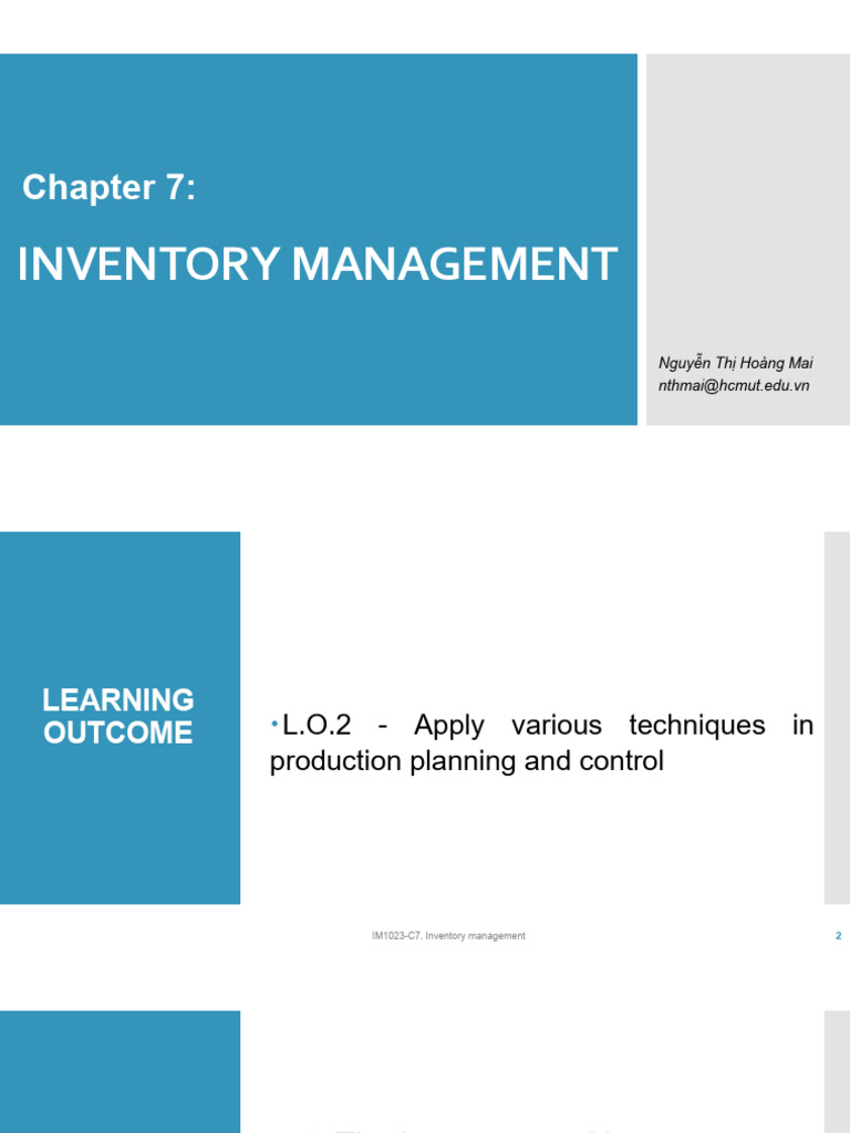 IM1023.C7.Inventory Management | PDF | Inventory | Economies